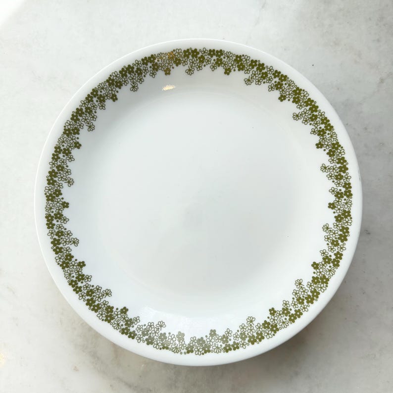 Corelle Spring Blossom Dishes: Retro Green Daisy Plates and Bowls - Etsy
