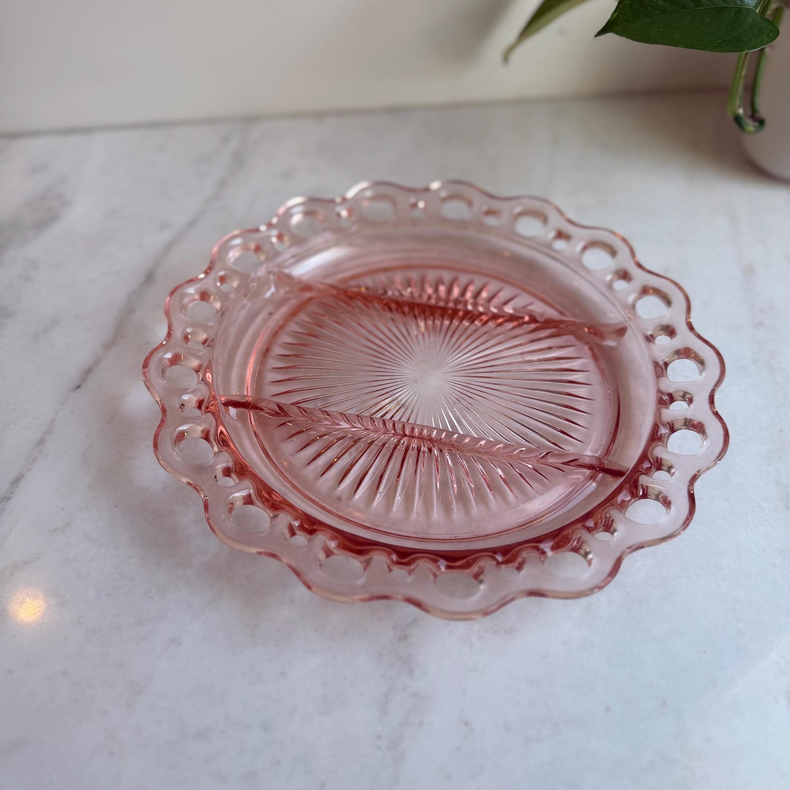 Hocking Glass Company, Old Colony, Lace Edge, Open Lace, Pink ...