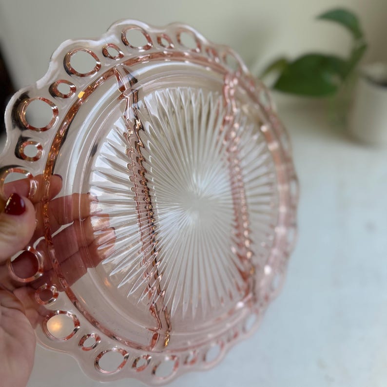 Hocking Glass Company, Old Colony, Lace Edge, Open Lace, Pink ...