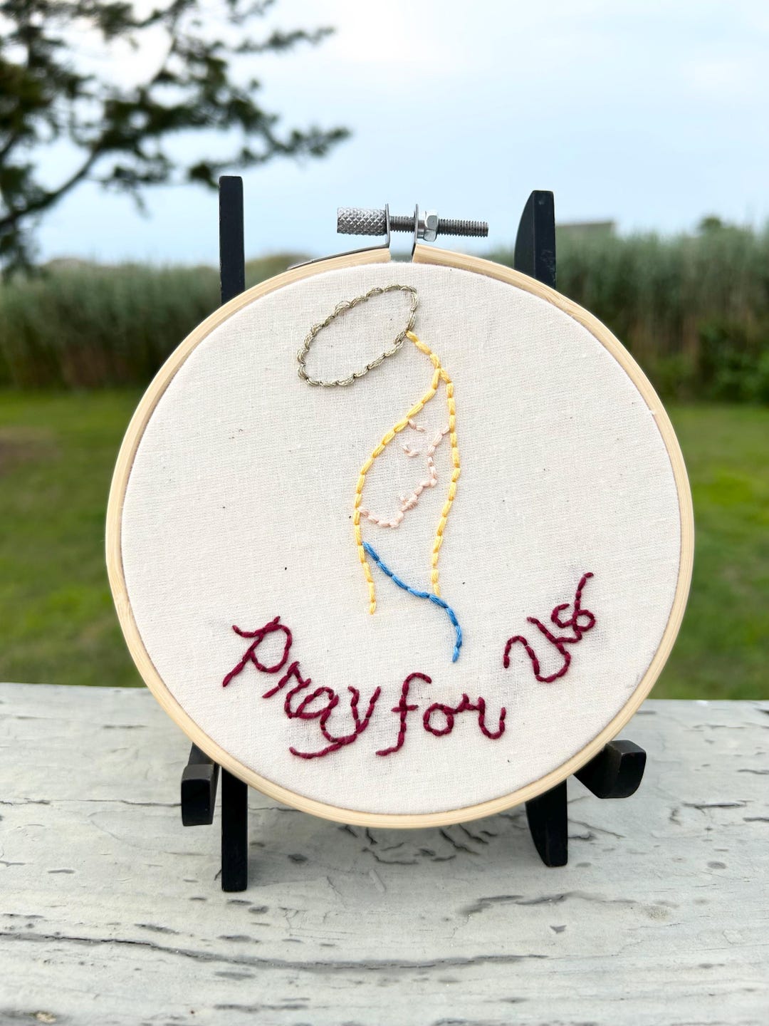 Blessed Mother Embroidery Hoop | Whimsical Handmade Art | Housewarming ...