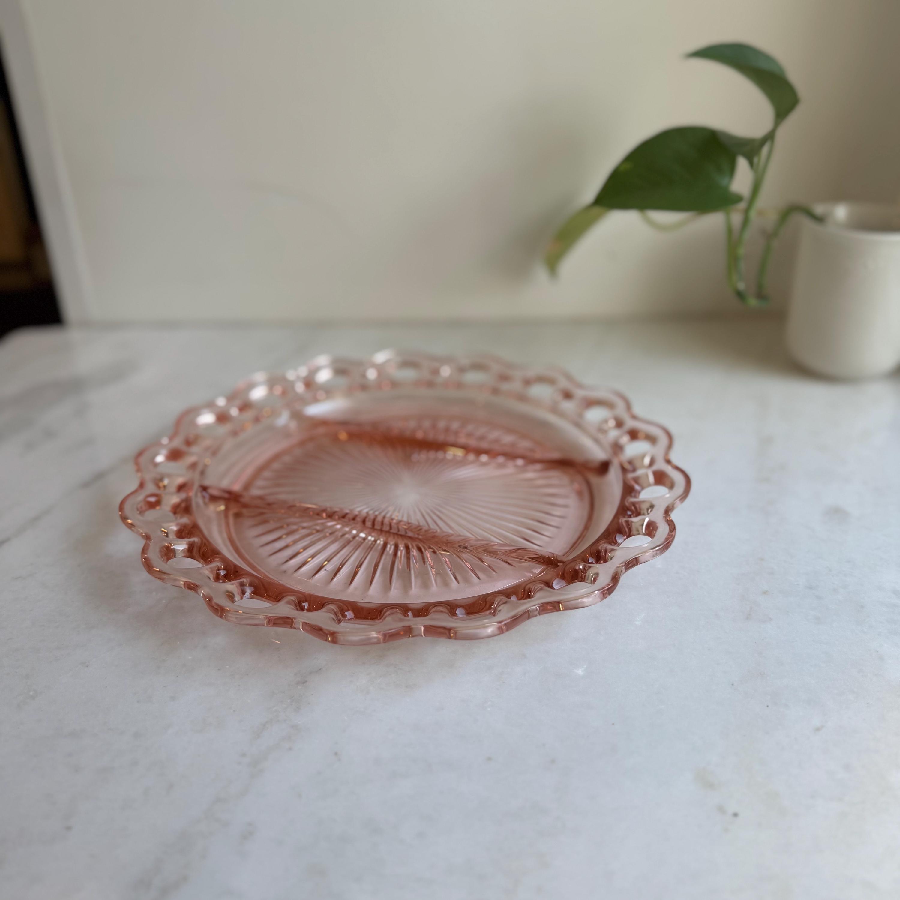 Hocking Glass Company, Old Colony, Lace Edge, Open Lace, Pink ...
