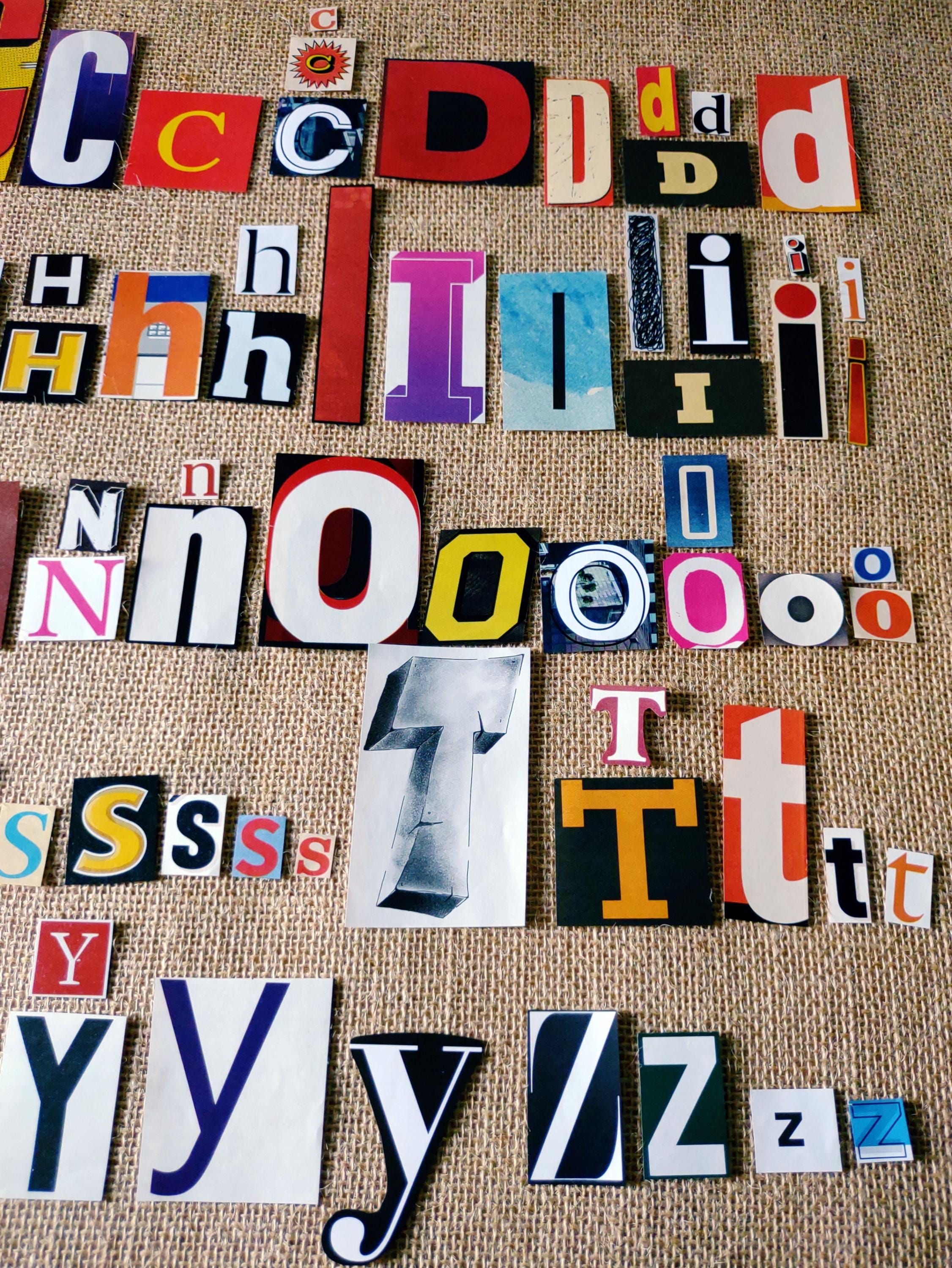 Individually Hand Cut Magazine Alphabet Letters | 150 Complete Alphabet ...