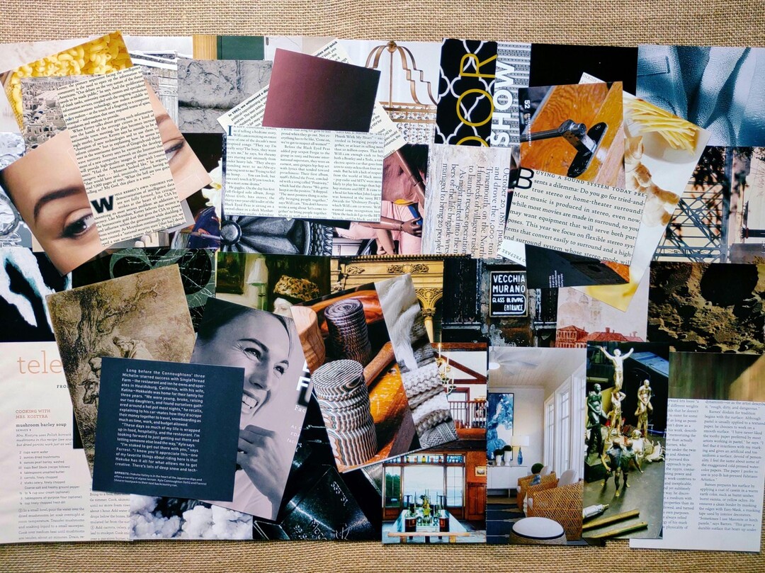 Neutral Color Palette Themed Magazine Clippings 25 Brown, Gray, Black ...