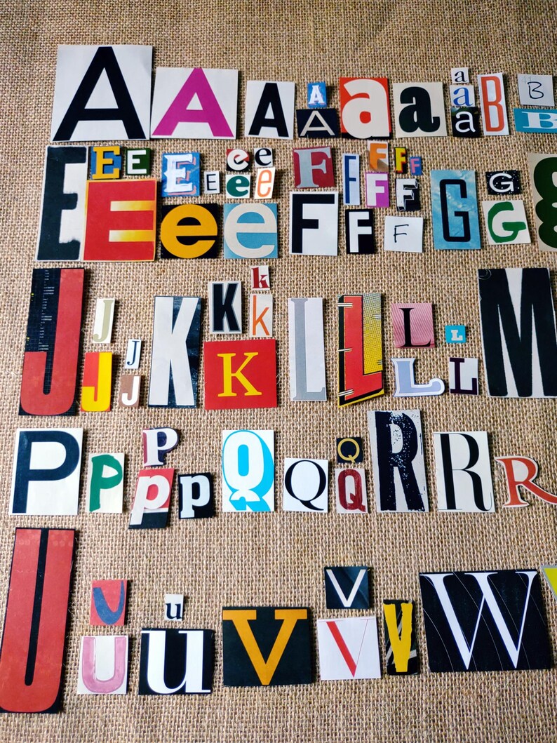 Individually Hand Cut Magazine Alphabet Letters 150 Complete Alphabet ...