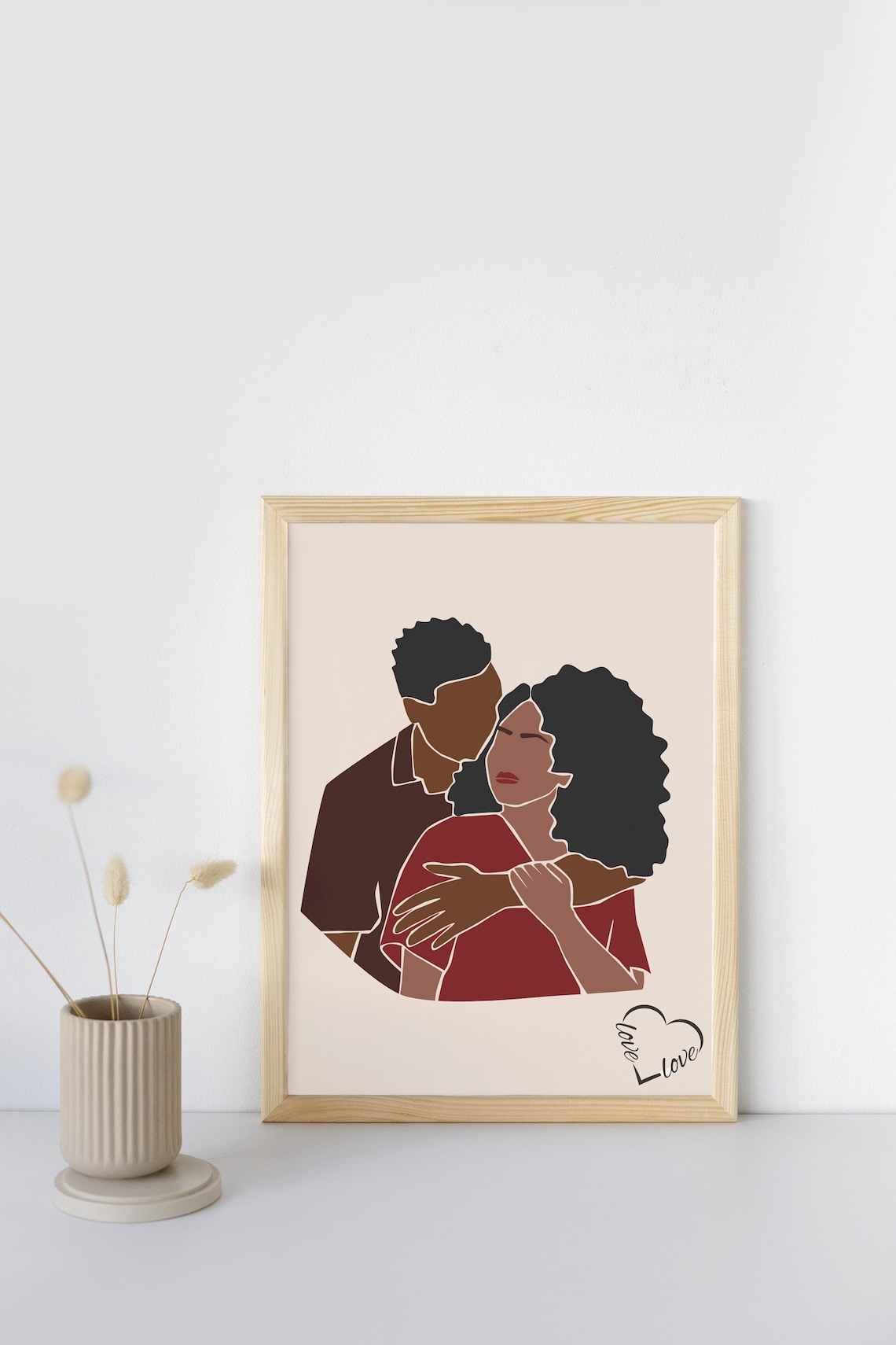 Black Love Digital Wall Art Black Couple Art Abstract Couple Art Black Love Print Black Love ...
