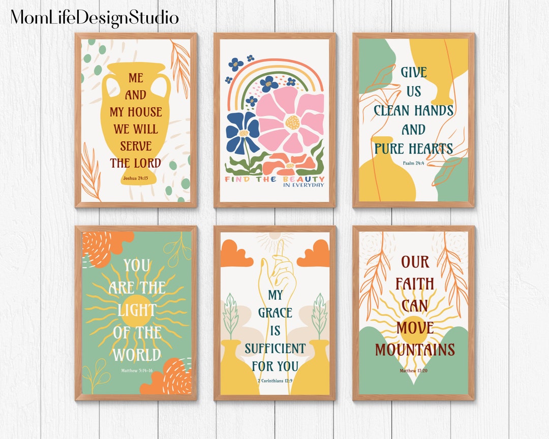 BOHO Bible Verse Wall Art, Religious Decor, Boho Bible Verse Print ...
