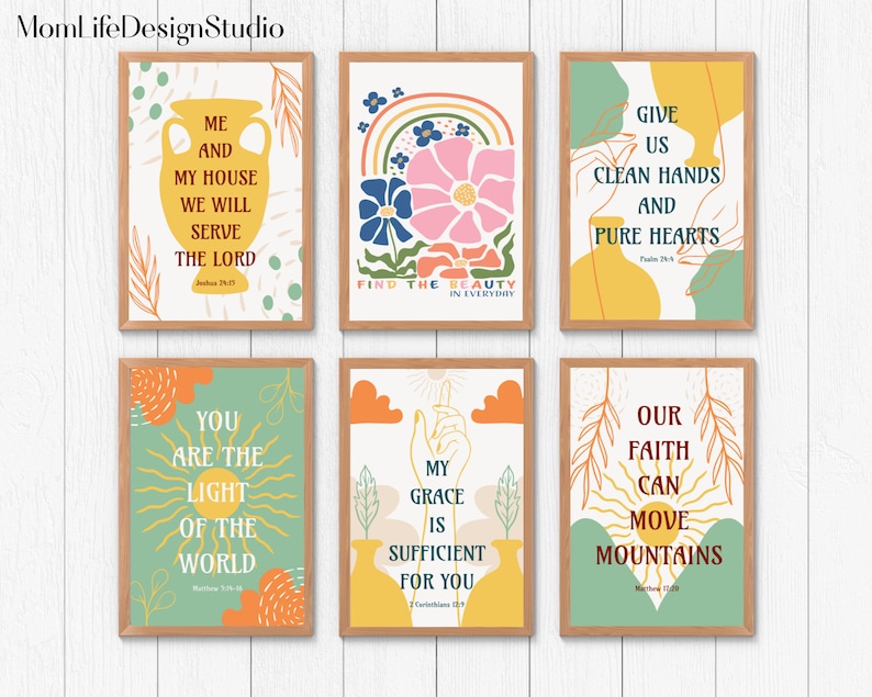 BOHO Bible Verse Wall Art, Religious Decor, Boho Bible Verse Print ...