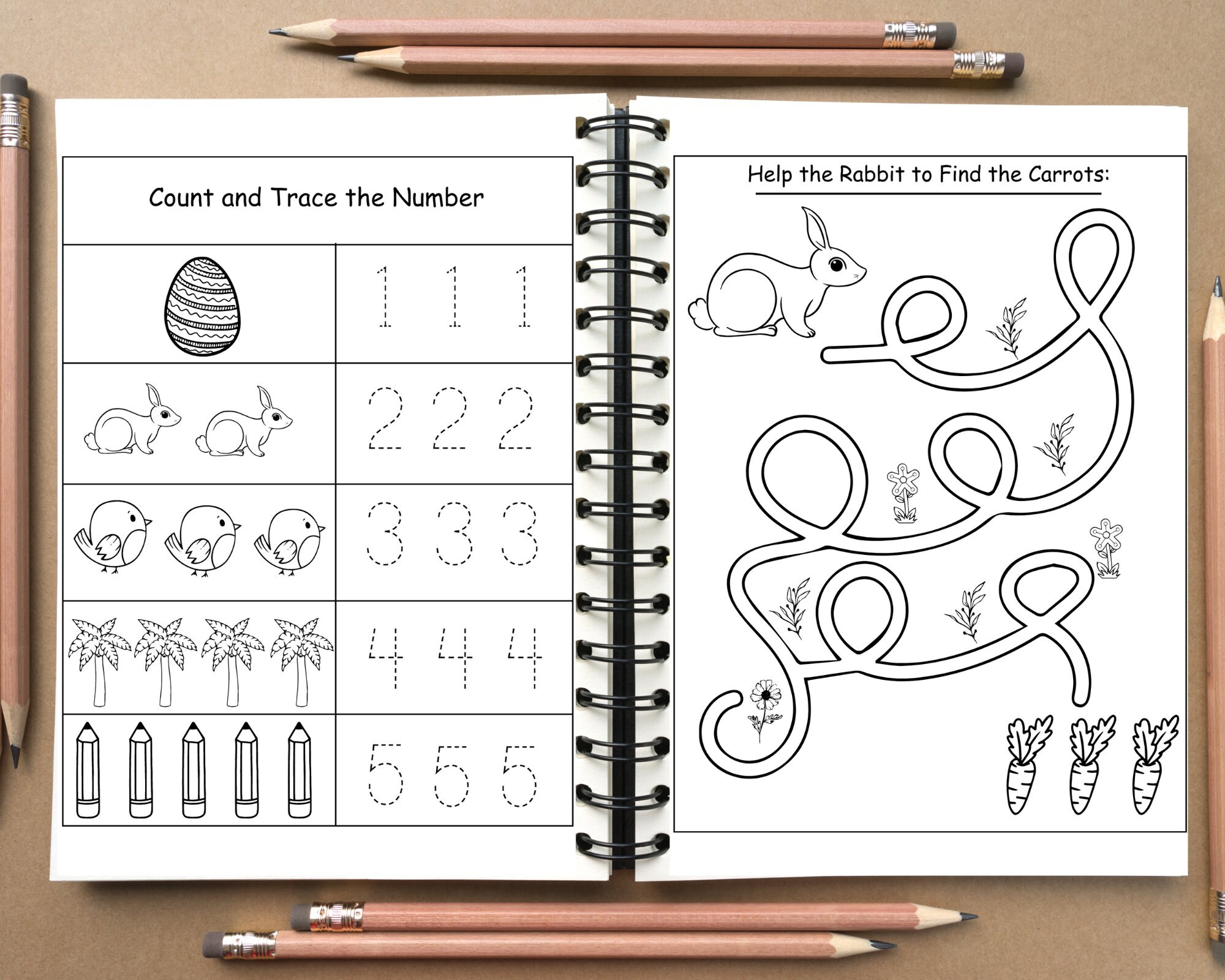 Count and Trace the Number, Printable Writing Practice, Tracing Numbers ...