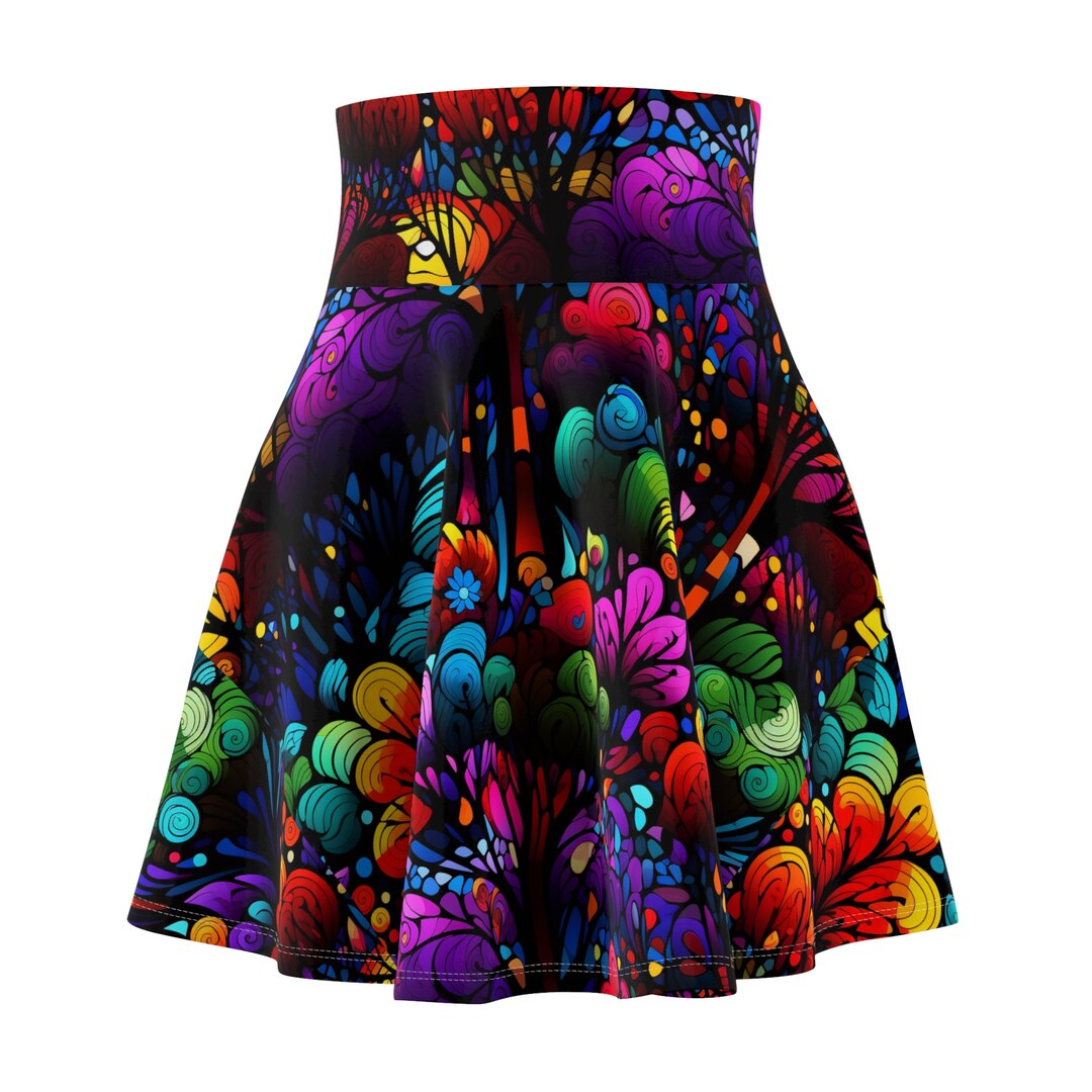 Magic Forest Skirt by Amor4life, Colorful Trees Skirt for Women Model 2 ...