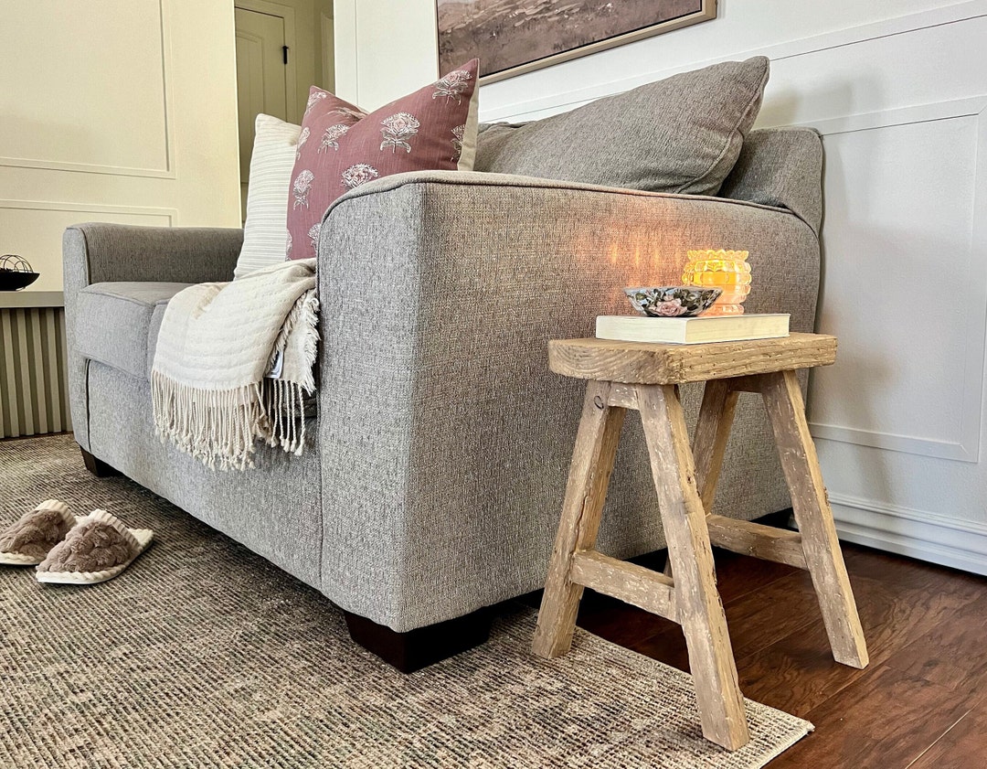 Vintage Inspired Stool / Small Rustic Bench / Vintage Inspired Wood ...