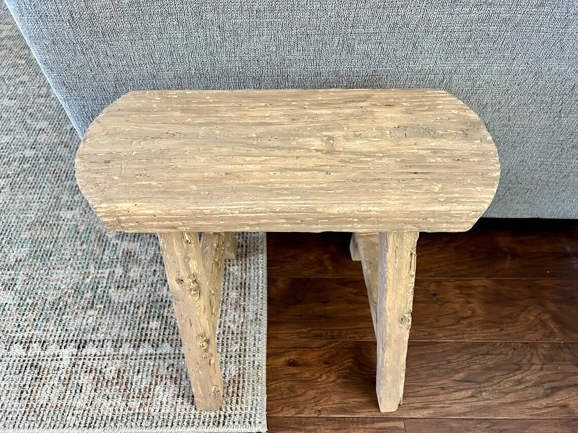 Vintage Inspired Stool / Small Rustic Bench / Vintage Inspired Wood ...