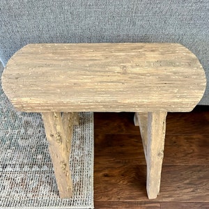 Vintage Inspired Stool / Small Rustic Bench / Vintage Inspired Wood ...