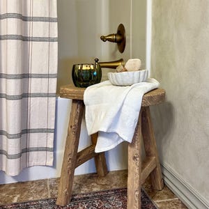 Vintage Inspired Stool / Small Rustic Bench / Vintage Inspired Wood ...