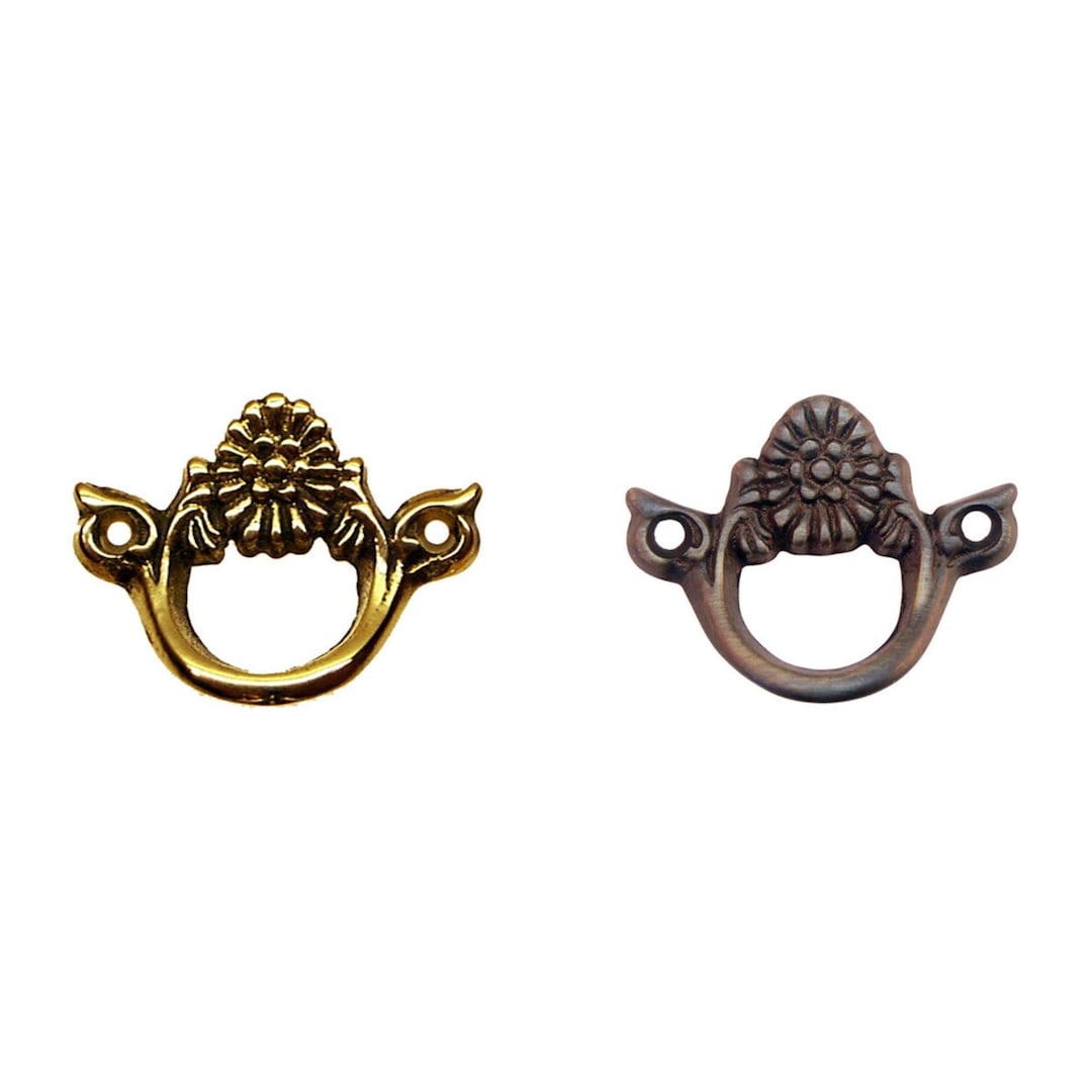 Brass or Antique Brass Finger Pull - 2 Available Finishes - Mounting ...