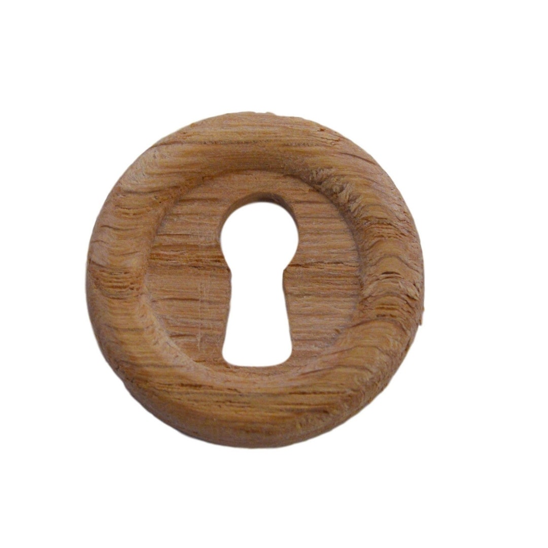Round Oak Keyhole Cover - Solid Oak Material - Easy Installation ...