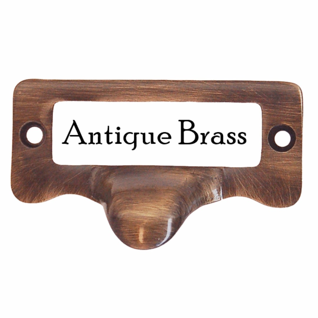 Solid Brass Card Holder W/ Pull - 5 Available Finishes - File Cabinets ...