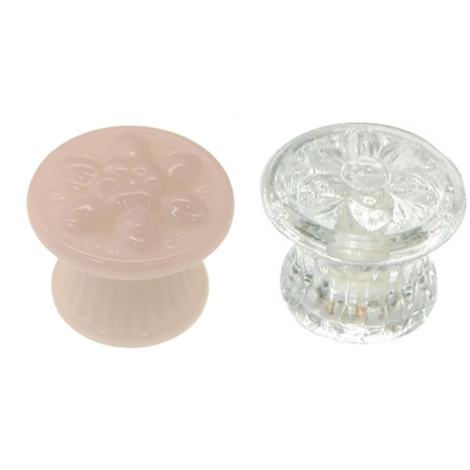 Large Colonial Glass Knob – Elegant Pressed Glass With Embossed Flower ...