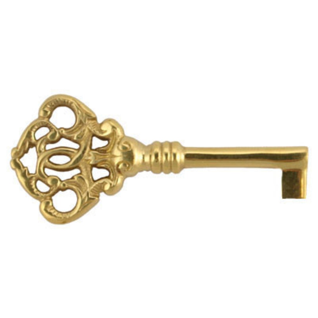 Brass Skeleton Key - Vintage-inspired Solid Metal Decorative Key for ...