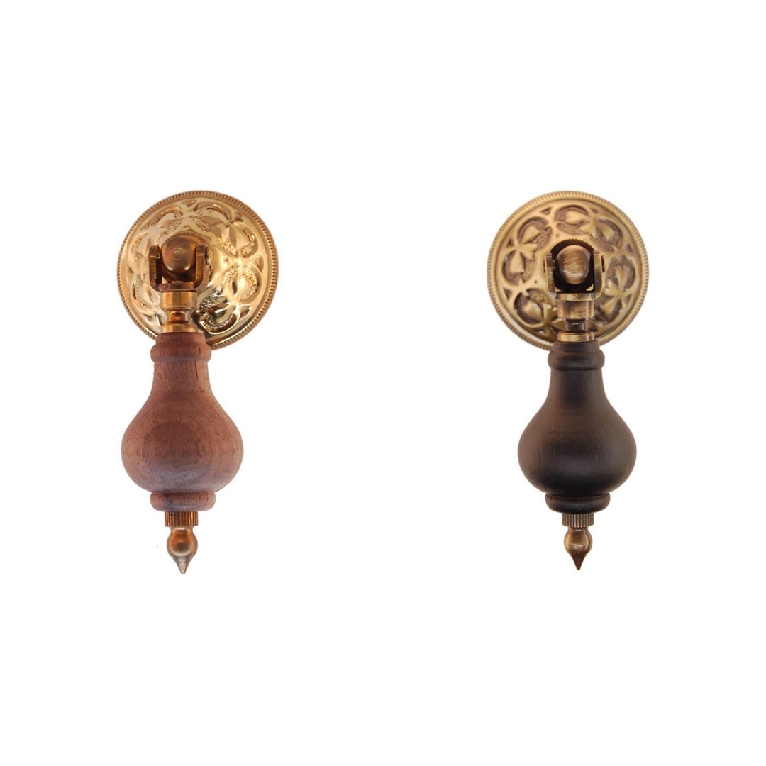 Eastlake Drop Pull - Elegant Victorian Wooden & Brass Drawer Handle for Furniture Restoration ...
