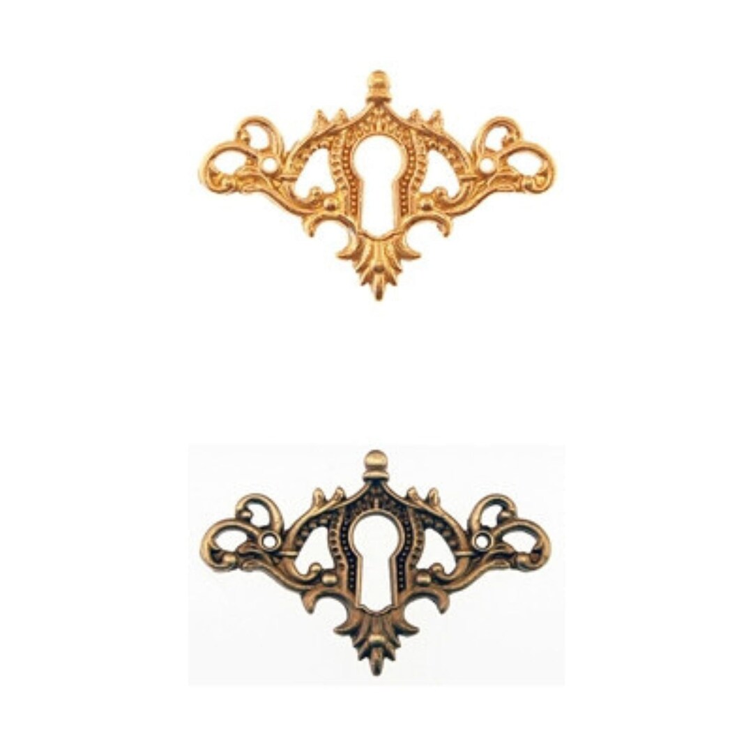 Ornate Victorian Keyhole Cover - 2 Available Finishes - Brass or ...