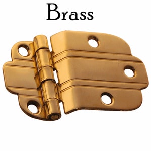 Art Deco Style Offset Hinge - Solid Brass - Four Available Finishes - Mounting Screws Included ...
