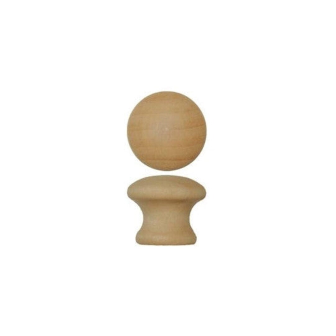 Wood Knob, Small Hardwood Knob for Cabinets & Drawers, Rustic Furniture ...