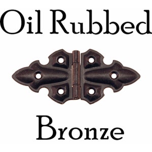 Gothic Style Butterfly Hinges - 5 Available Finishes - Mounting Screws ...