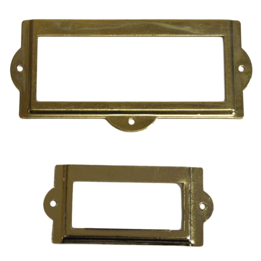 Brass Plated Filing Cabinet Card Holders: Vintage Elegance in Two Sizes ...