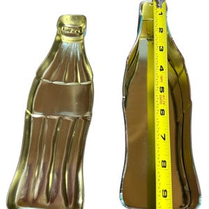 Coke Coca-cola Vtg Retro Style Bottle Shaped Tin With Lid 9 1/2" Caps ...