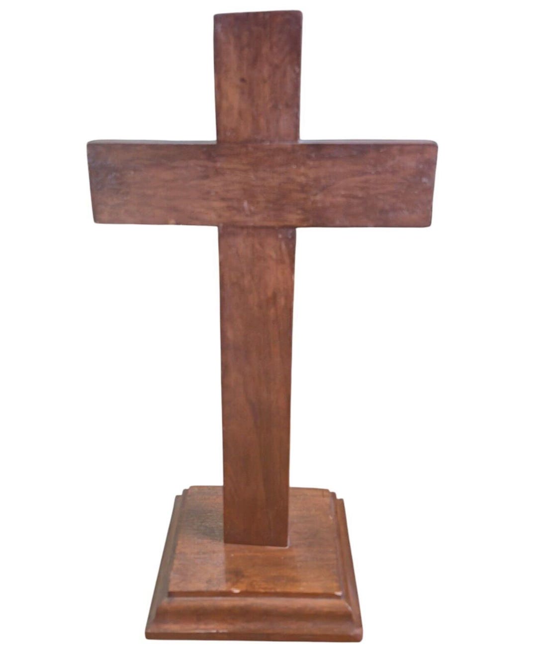 Rugged Wooden Christian Cross Table Desk Top USA Handmade Imperfect ...