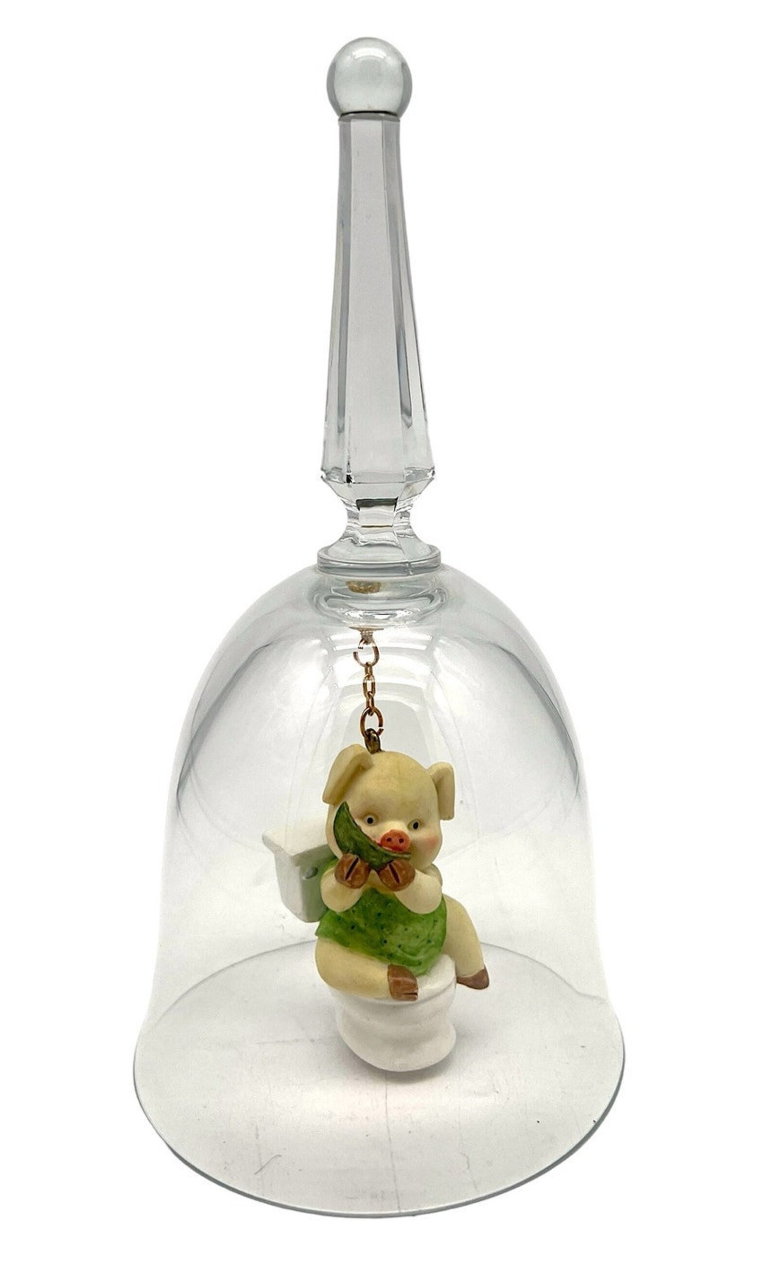 Glass Bathroom Bell Pig Clapper Farmhouse Toilet Potty Room on Duty ...