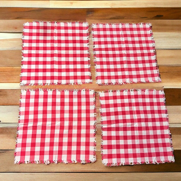 Red Gingham Napkins - Etsy