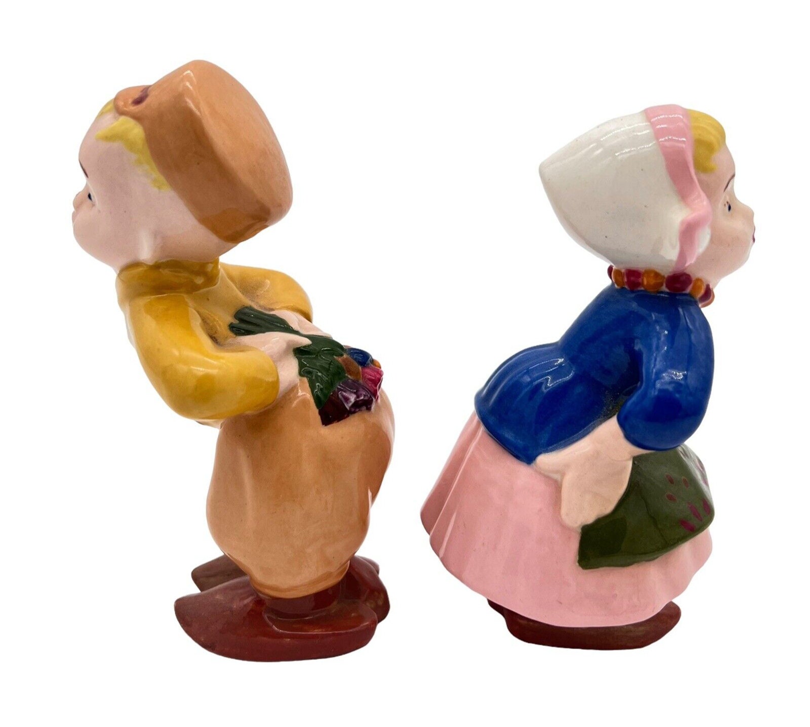 VTG 1962 Kissing Dutch Boy and Girl Marked Poellot 4.5" Hand Painted ...