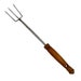 3 Prong Trident Fork Wood Barrel-style Handle Serving Meat MCM Retro ...