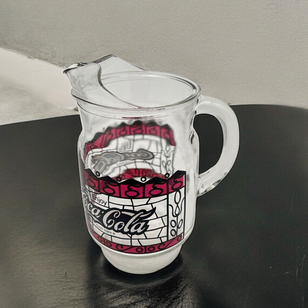 Coca-cola Pitcher 9-inch 72 Oz Retro Stained-glass Design Vintage Art ...