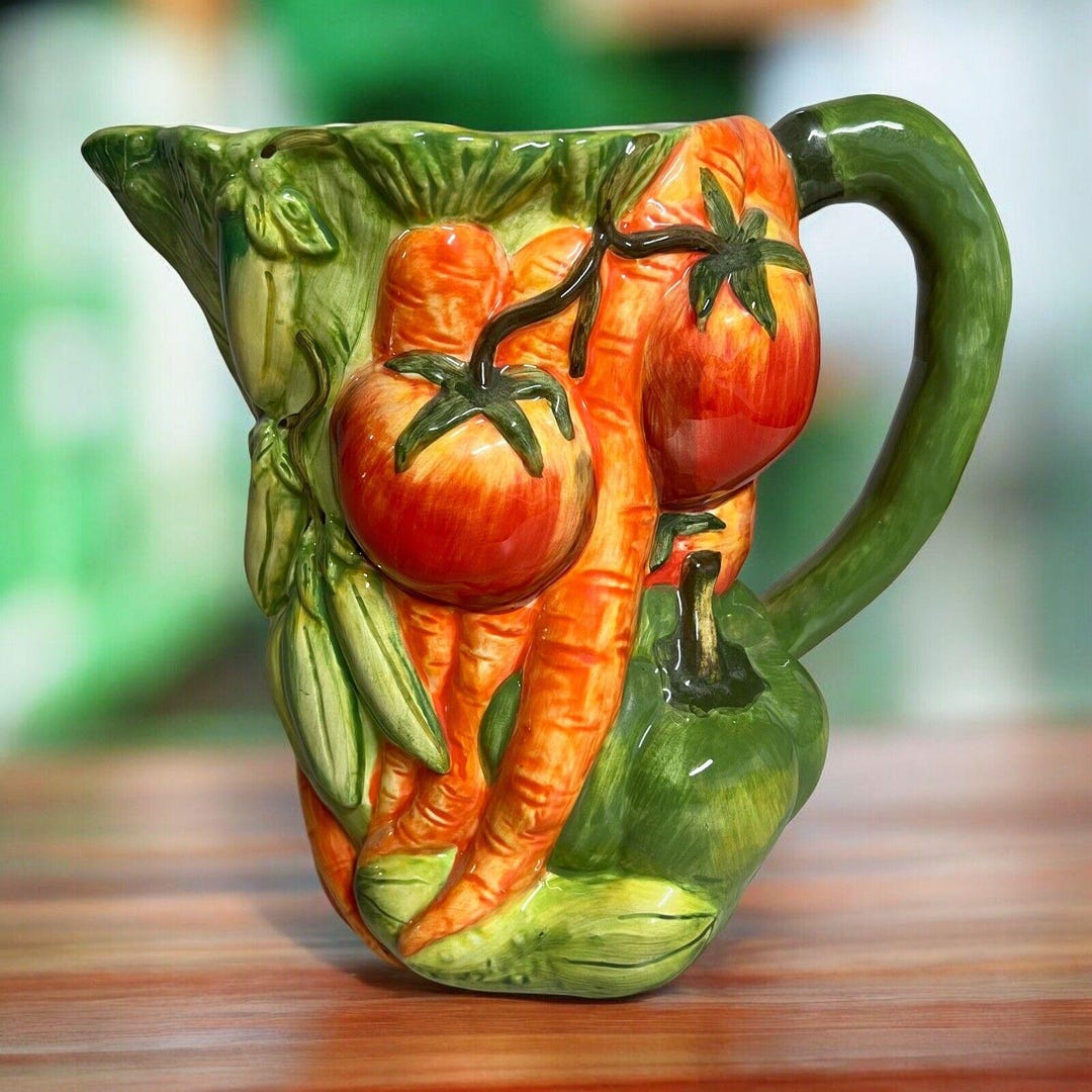 Vegetable Pitcher 8 3D Ceramic Country Farmhouse Valerie Cumberland ...