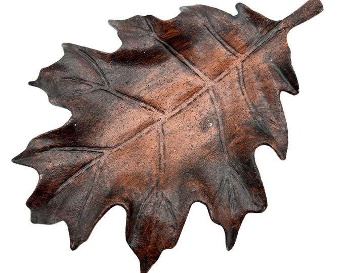 Eddie Bauer Bronze Leaf Candle Trinket Dish Tray Autumn Fall Harvest ...