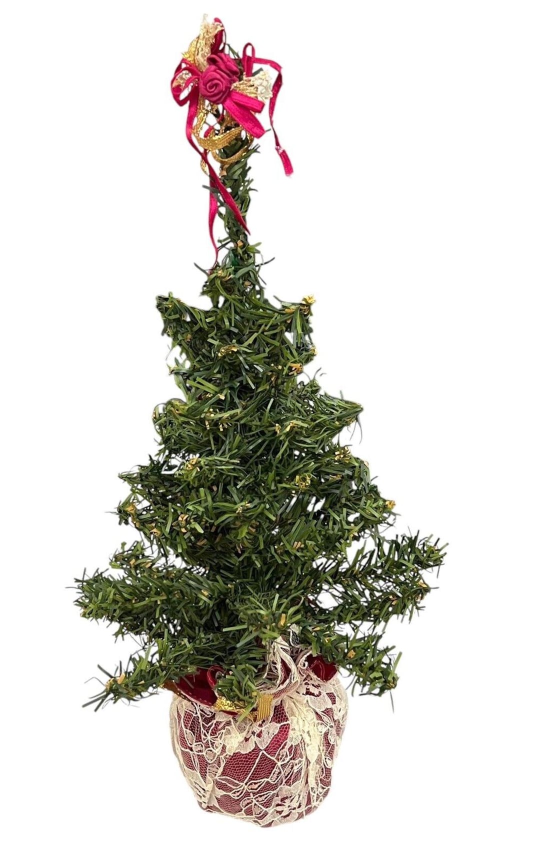 Rare Vtg Mailable 14" Christmas Tree W/ Ornaments in Tube Midwest ...