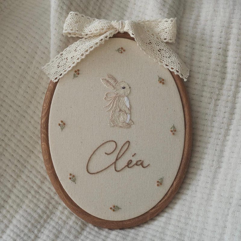 Embroidered Name Sign Bunny - Etsy