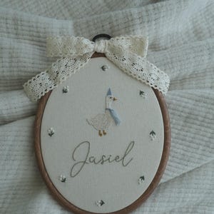 Custom Name - Goose Embroidery- Nursery Wall Art - Wall Hang - Etsy