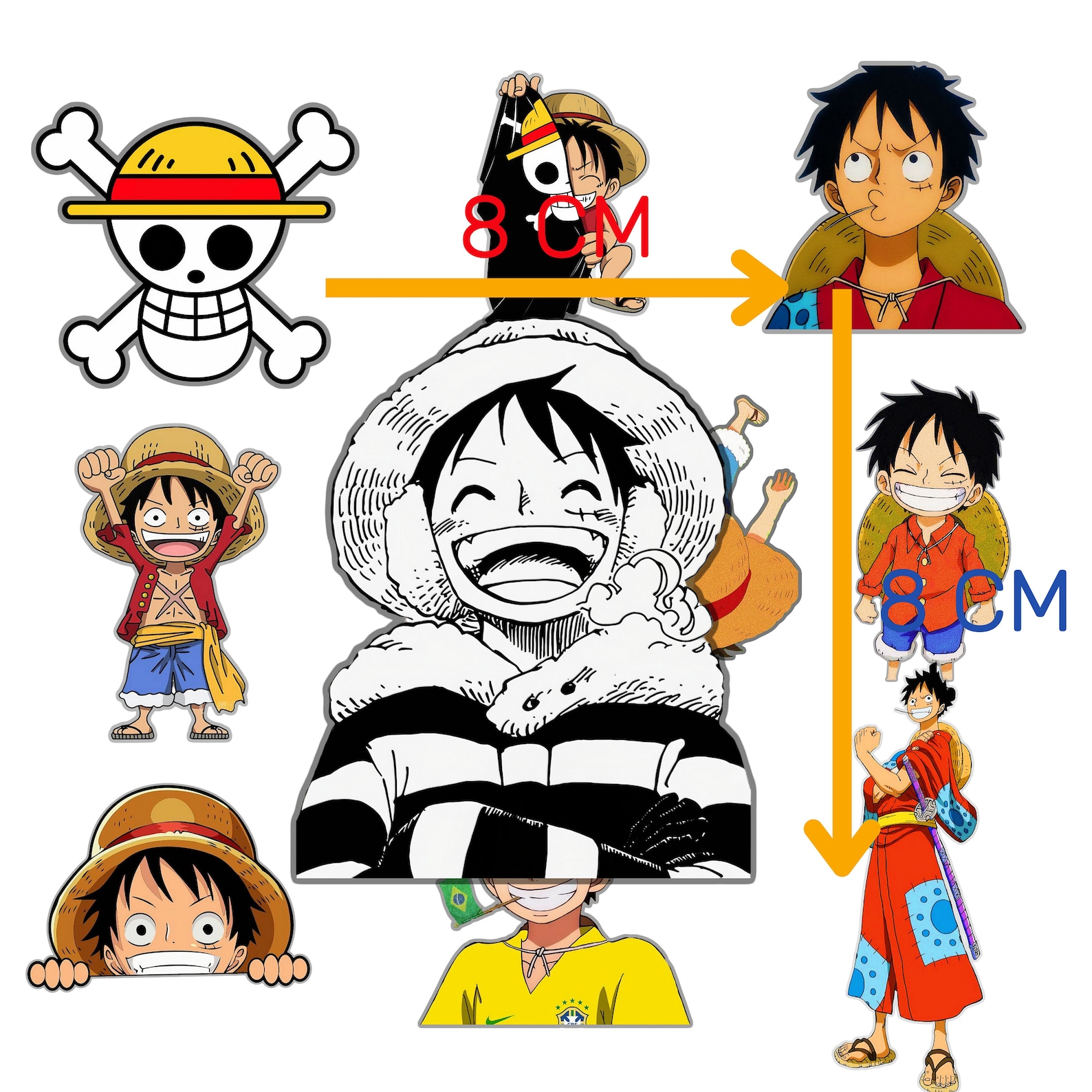One Piece Stickers, Kawaii Anime Stickers, Luffy One Piece Stickers ...