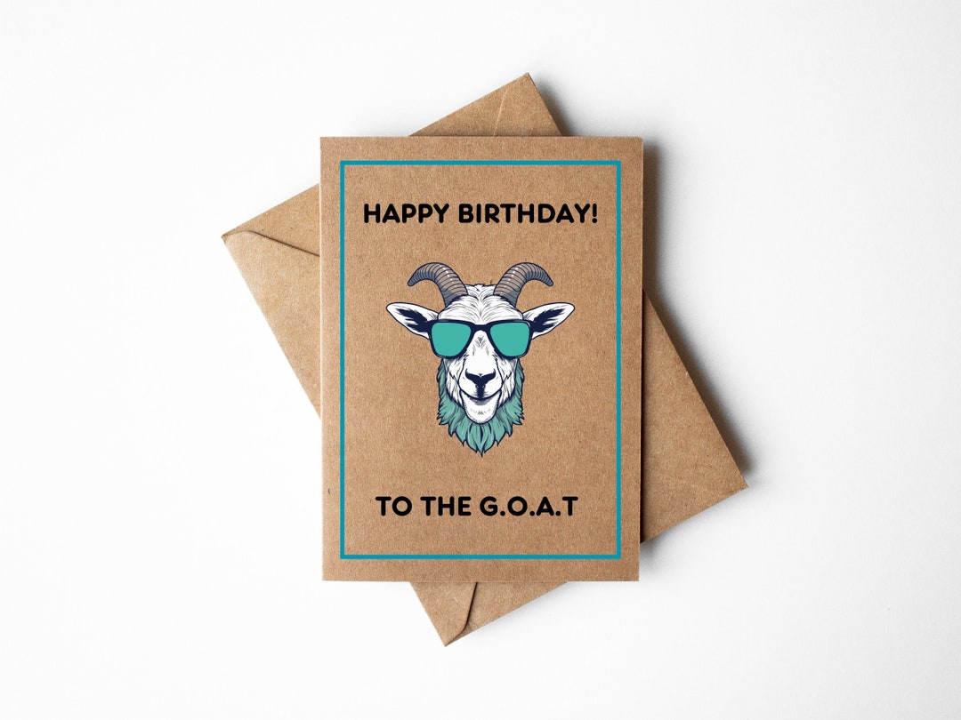 G.O.A.T Birthday Card, Eco-friendly Birthday Card, Sustainable Birthday ...