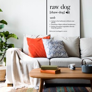 Funny "raw Dog" Definition Printable Wall Art - Modern Slang Digital ...
