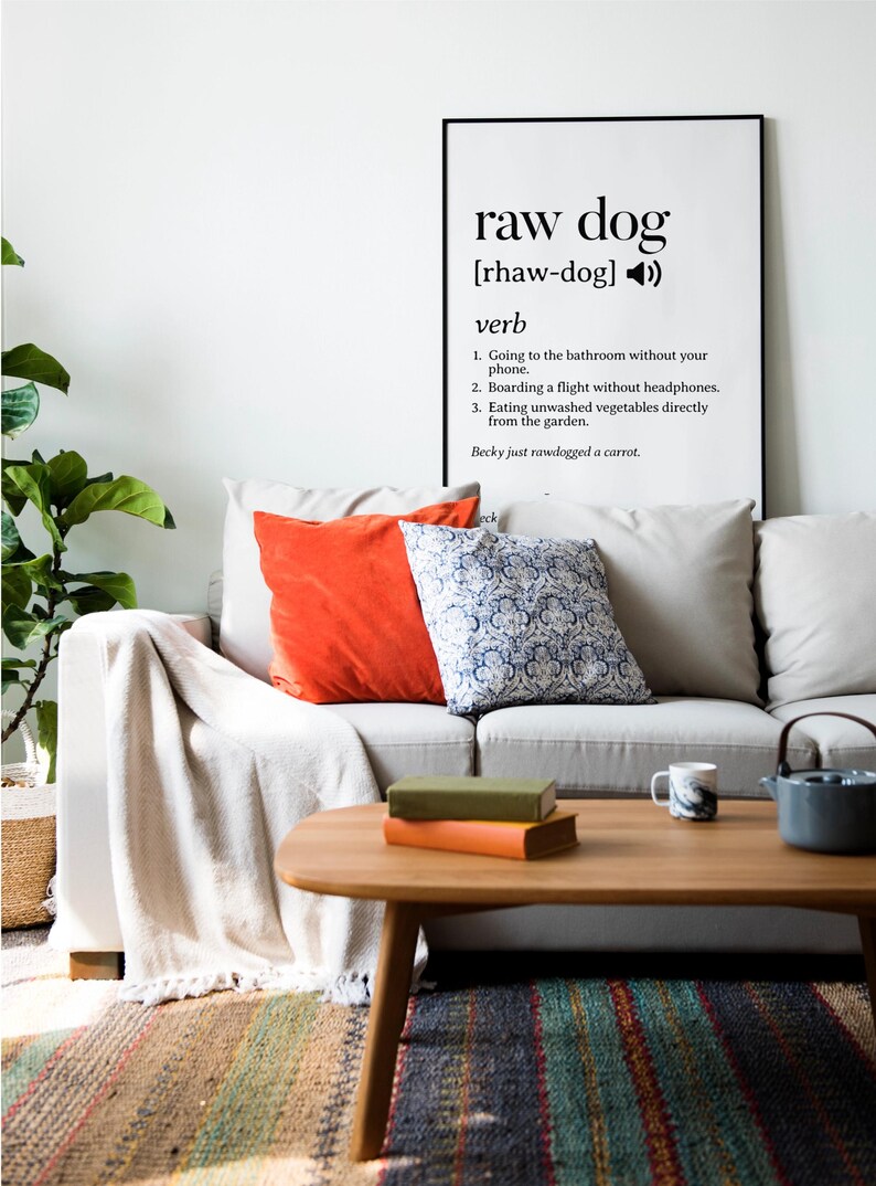 Funny "raw Dog" Definition Printable Wall Art - Modern Slang Digital ...