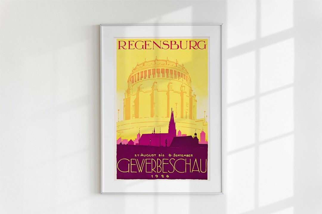 Vintage Regensburg Poster | 1926 Gewerbeschau Art Print | Retro German ...