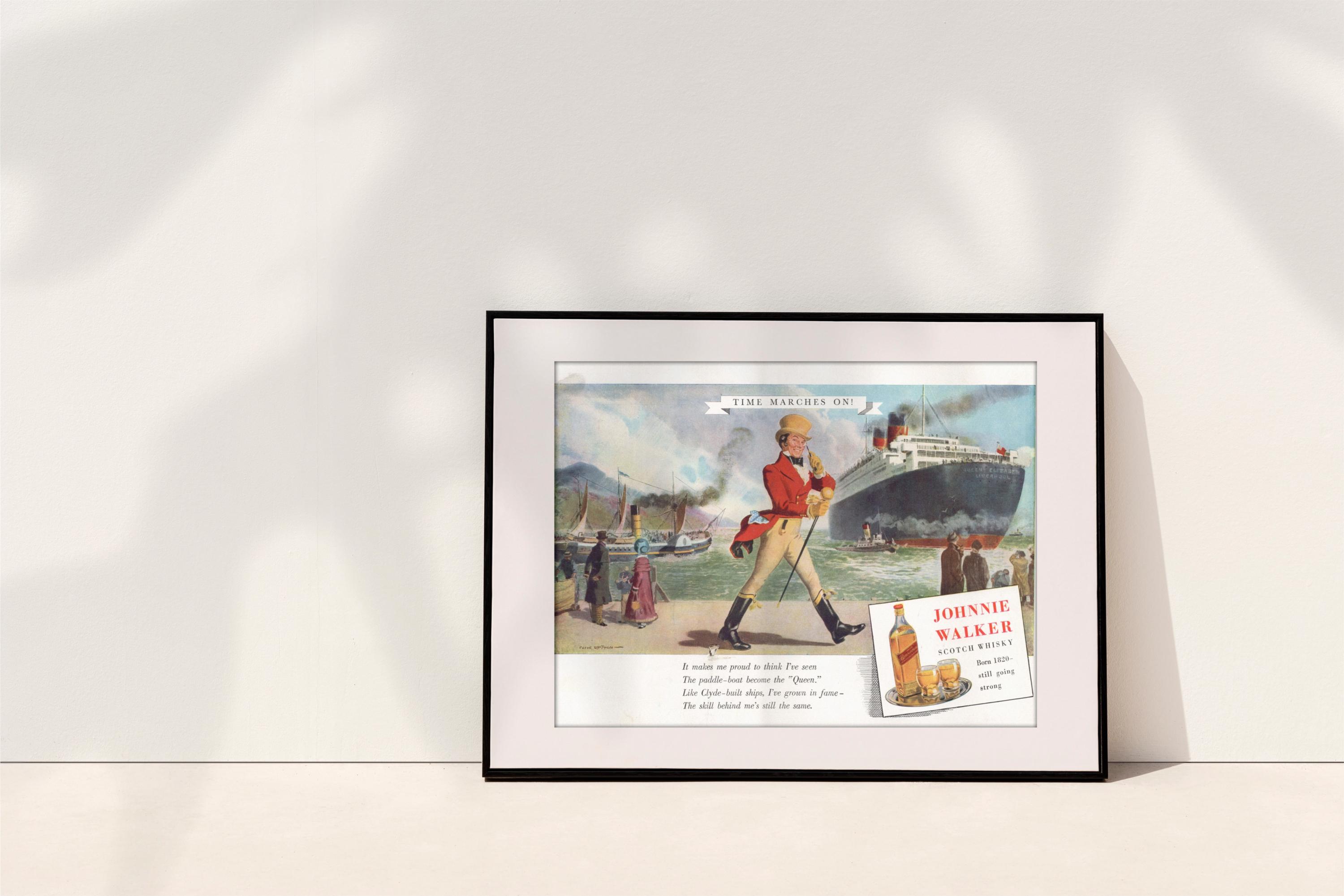 Vintage Johnnie Walker Poster, Classic Scotch Whisky Advertisement ...