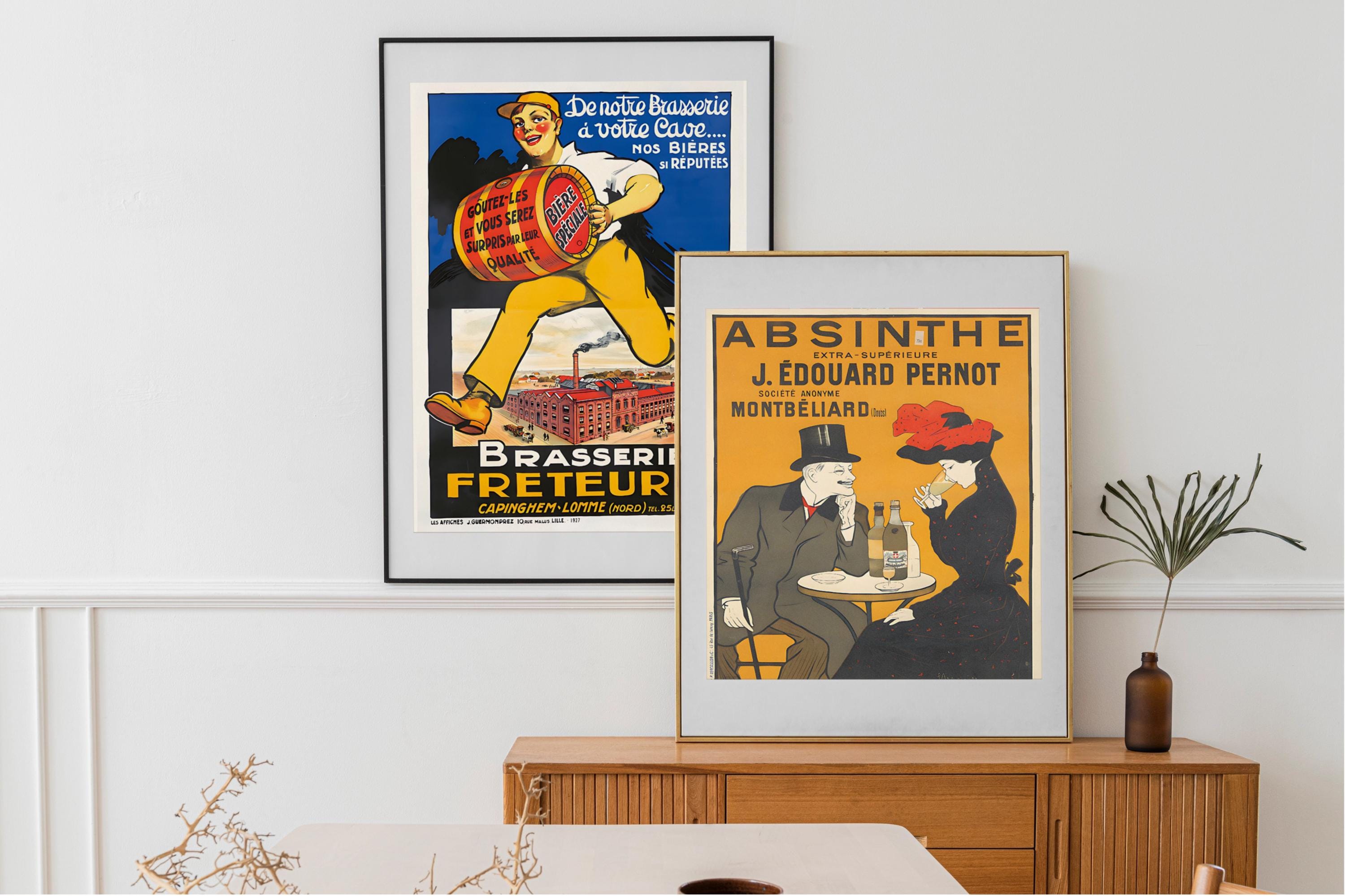 Vintage French Beer Poster Print, Brasserie Freteur 1927 Advertisement ...