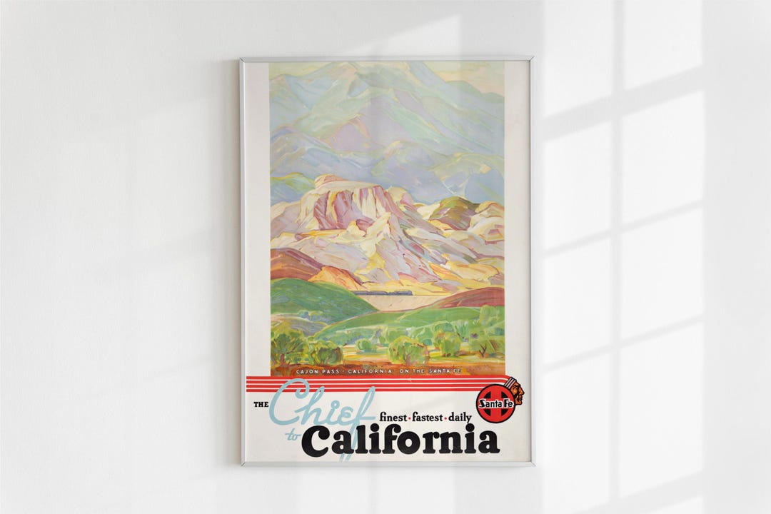 Vintage Santa Fe Chief to California Print, Digital Download, Scenic ...