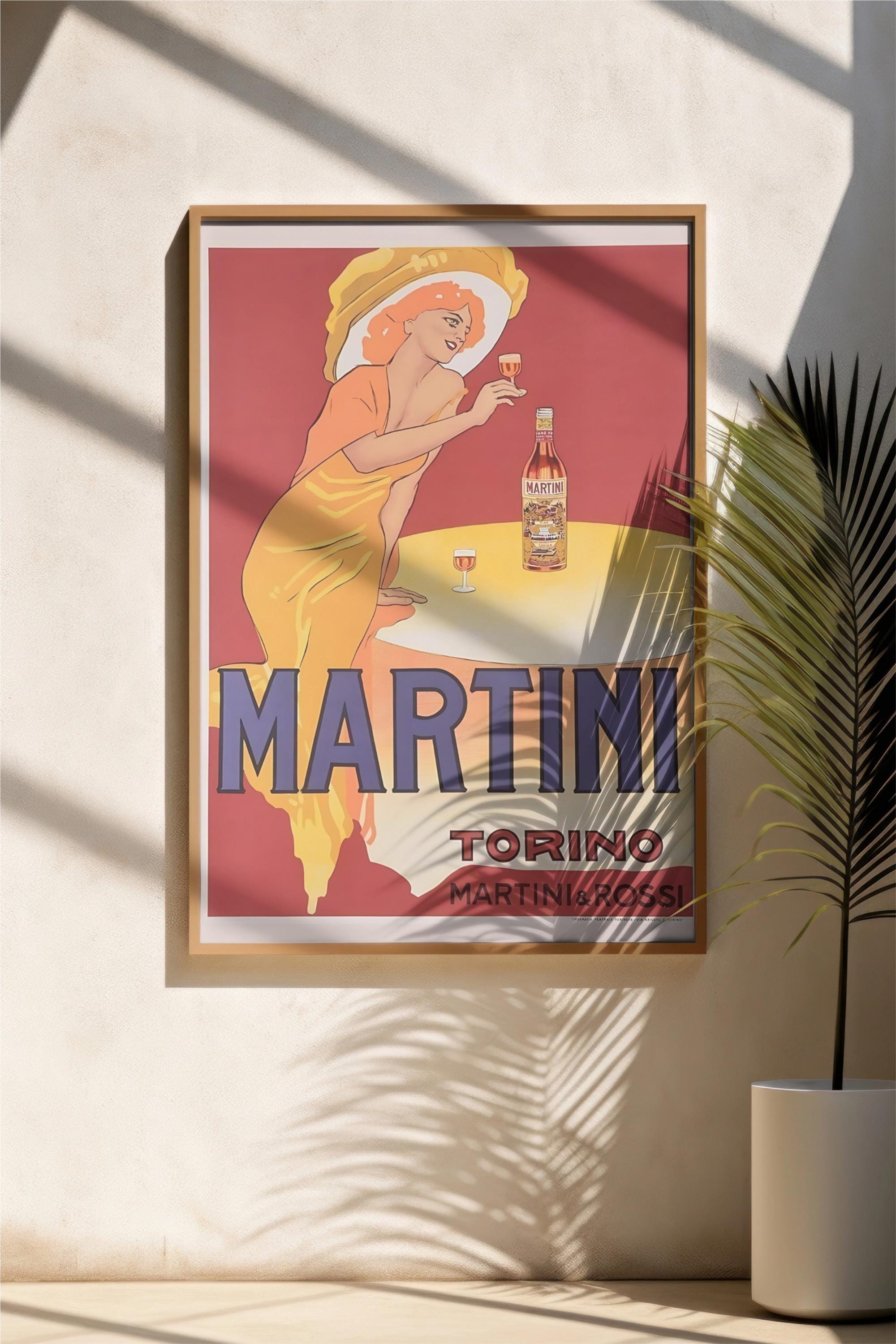 Vintage Martini & Rossi Poster Wall Art - Printable Italian Liquor ...