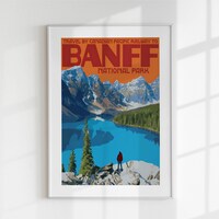 Printable Banff National Park Poster, Lake Moraine Travel Poster, Banff Canada Wall Art, Home ...
